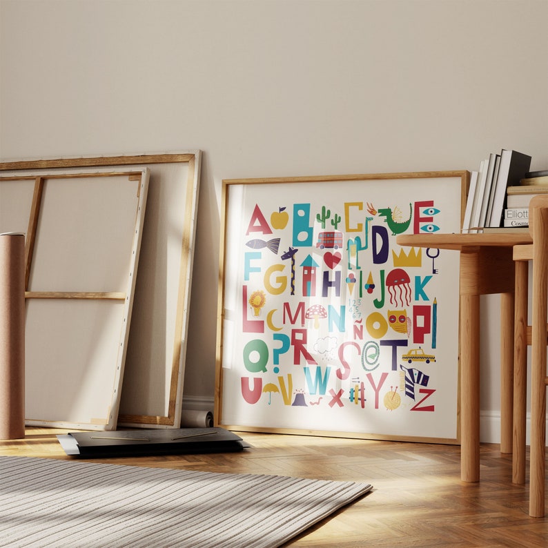 Spanish Alphabet Poster, ABC Alphabet Spanish Poster, Alphabet Art ...