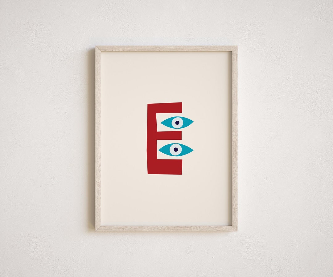 E is for Eye – Fun Alphabet Poster - Etsy