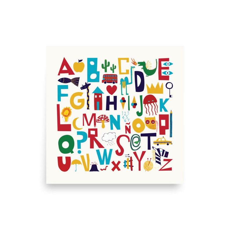 Spanish Alphabet Poster, ABC Alphabet Spanish Poster, Alphabet Art ...