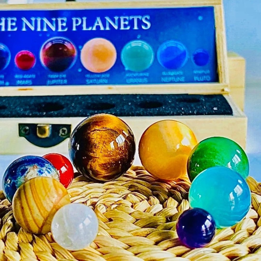 8 Planet Gemstone Crystal Set Home Decoration Healing Crystal Planets ...