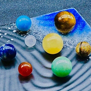 Gemstone Planets Crystal Marbles Set Home Decor Healing Crystal Planets ...