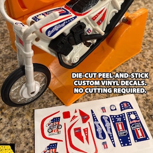 Evel Knievel 1975 Stunt Bike Custom Replacement Die Cut Peel and Stick ...