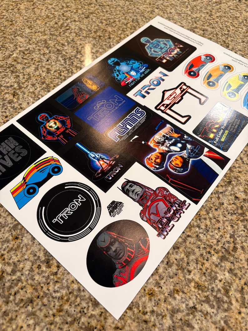 Custom TRON 9x12 Sheet Die-cut, Peel-and-stick, No-cutting Required ...
