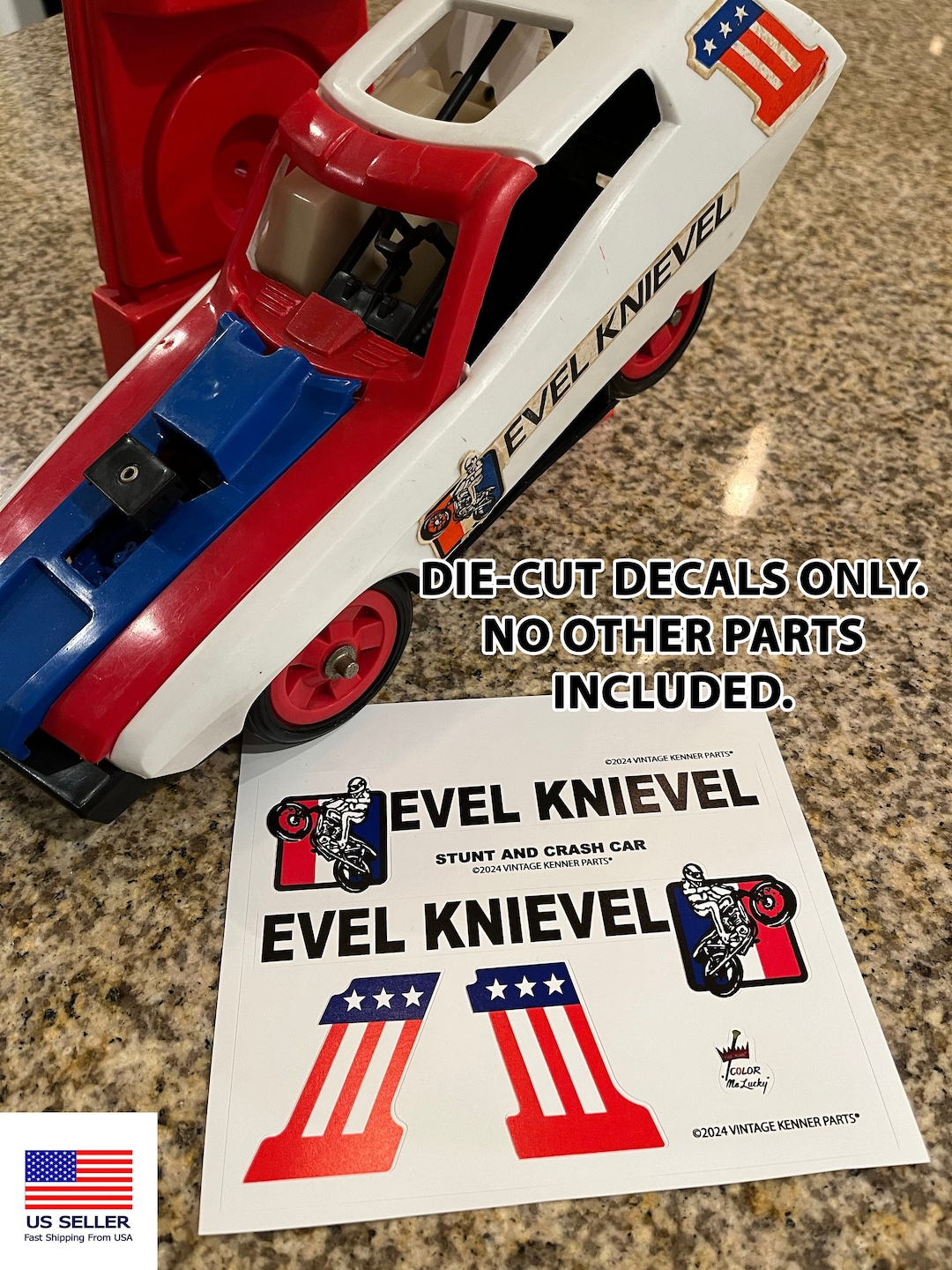 Evel Knievel 1974 Stunt and Crash Car REPLACEMENT Die-cut DECAL Set - Etsy