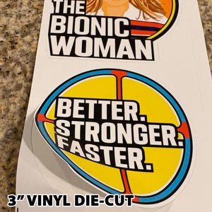 Custom THE BIONIC WOMAN 3" Die-cut Peel-and-stick Vinyl Decal Set - Etsy
