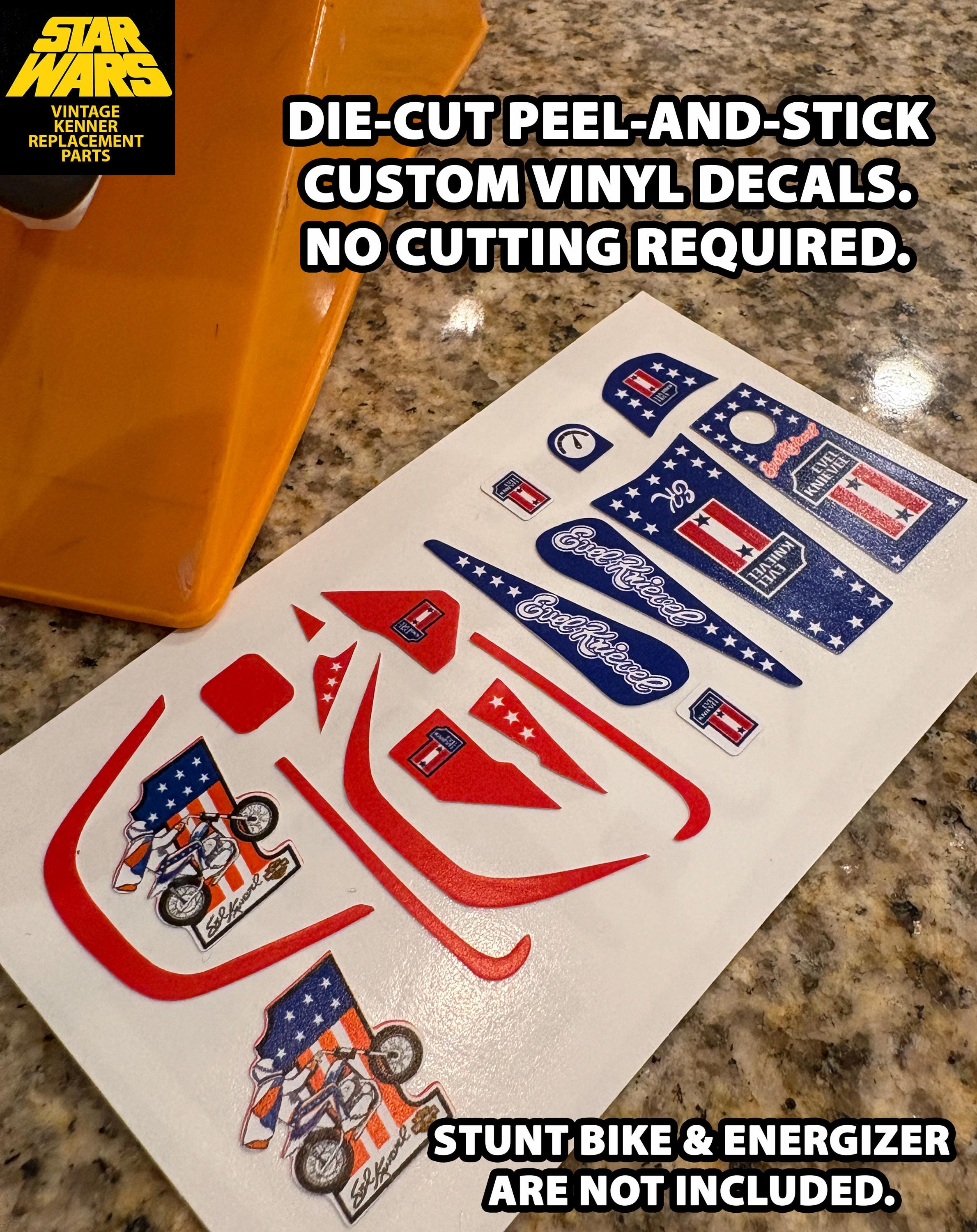 Evel Knievel 1975 Stunt Bike Custom REPLACEMENT Die-cut Peel-and-stick ...