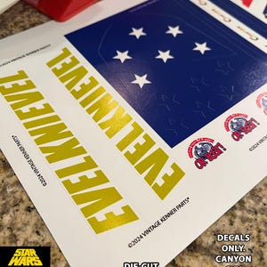 Evel Knievel 1974 Canyon Sky Cycle REPLACEMENT Die-cut DECAL Complete ...