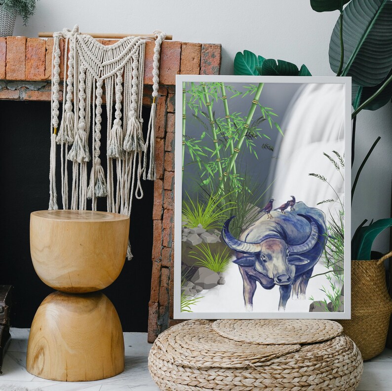 Filipino Carabao Wall Art | Asian Carabao Art | Filipino Gift ...