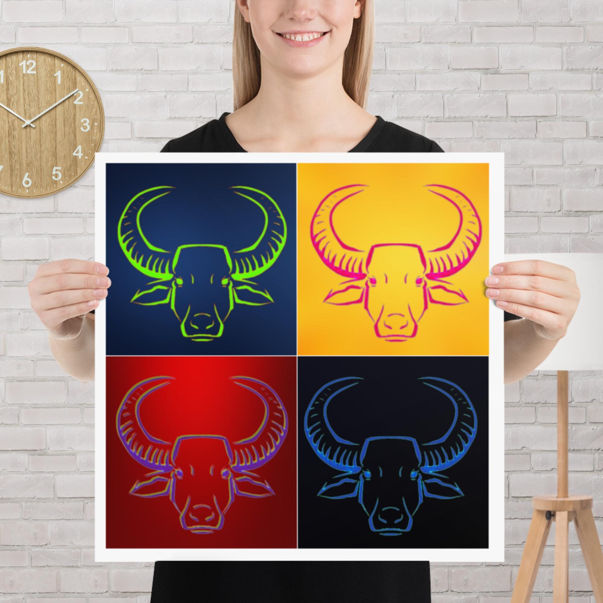 Filipino Carabao Pop Art | Carabao Wall Art | Filipino Culture Modern ...