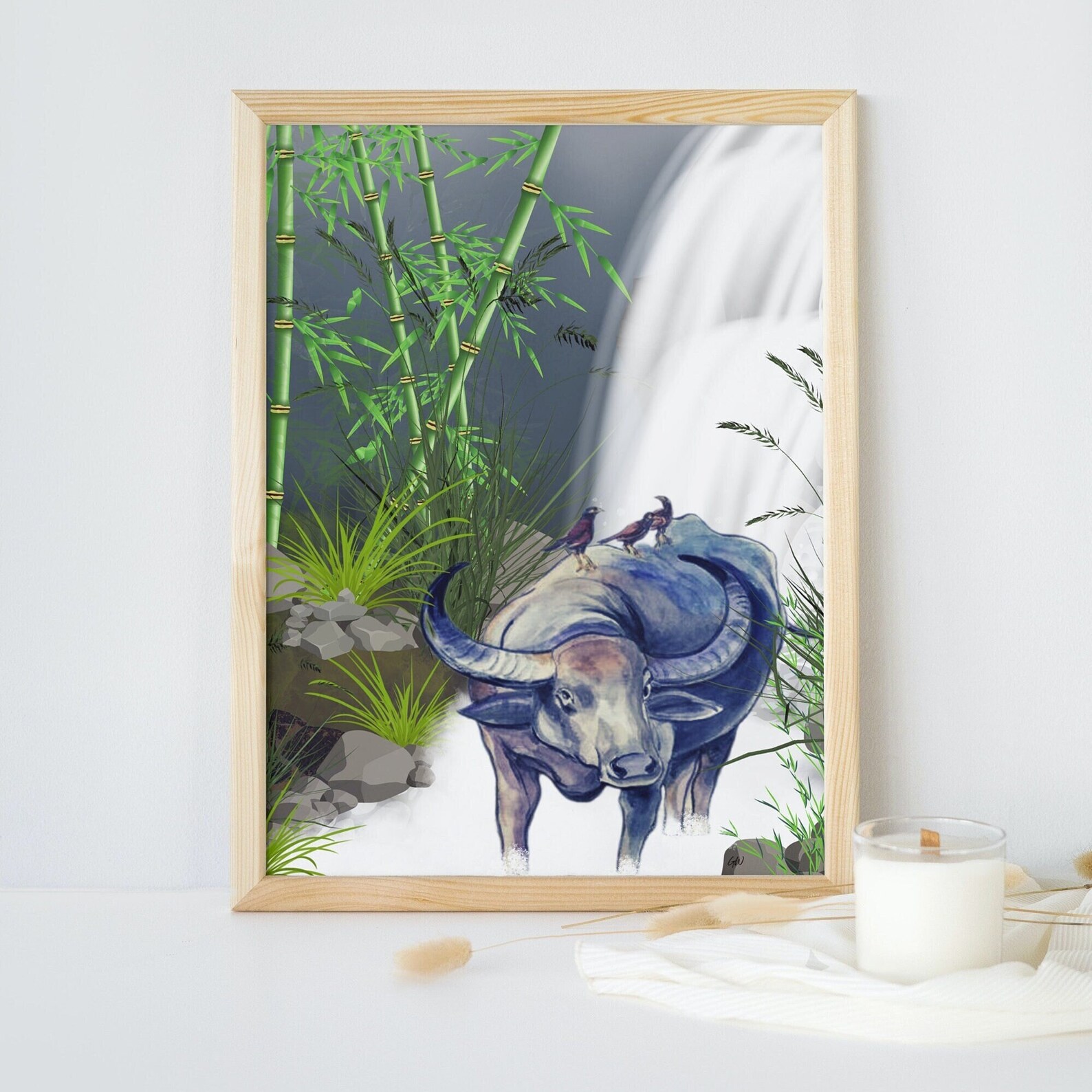 Filipino Carabao Wall Art | Asian Carabao Art | Filipino Gift ...