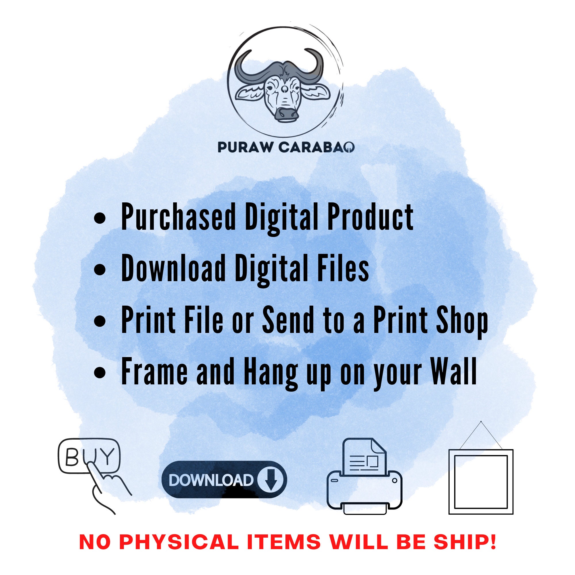 Filipino Carabao Wall Art Asian Carabao Art Filipino Gift Philippine ...