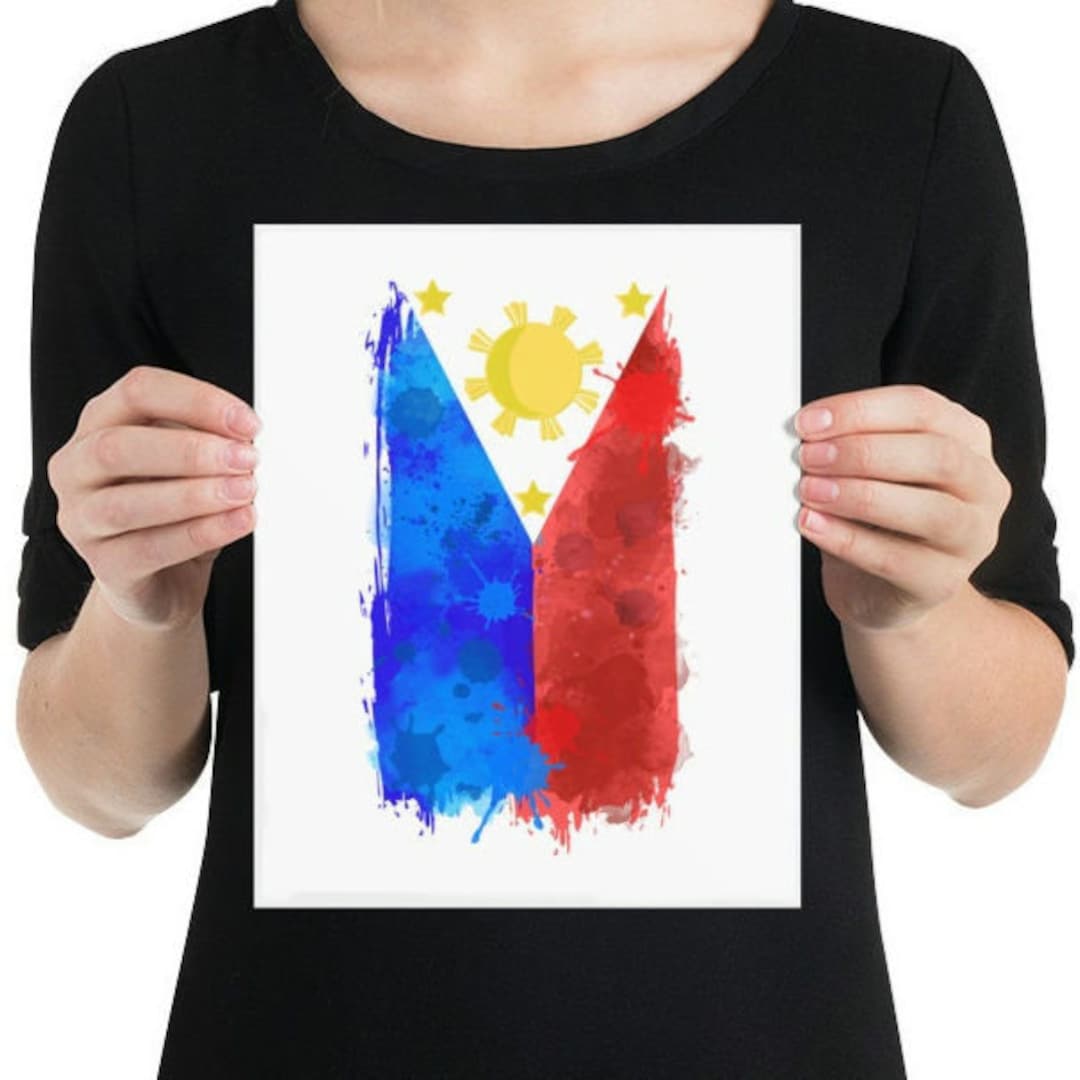 Philippines Flag Water Splash PRINT Filipino Flag Art Filipino Gift Art ...