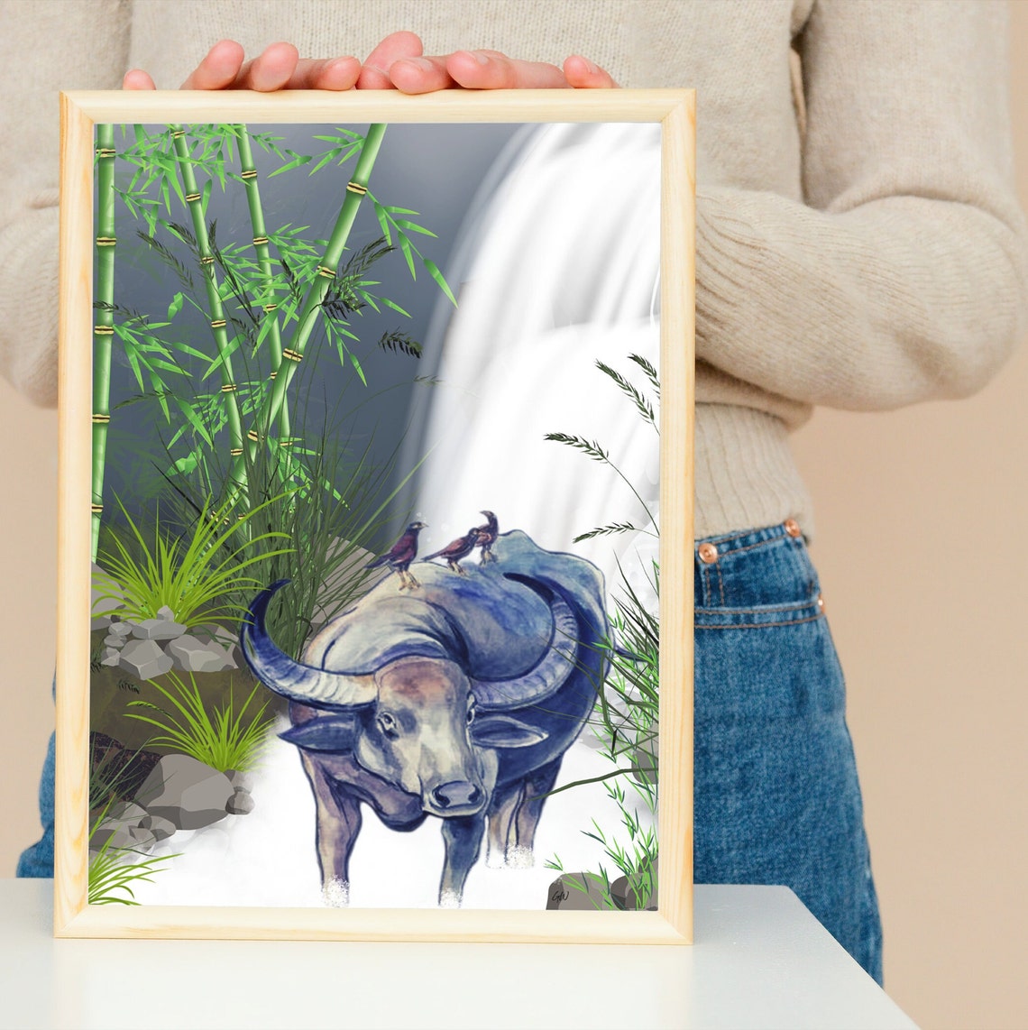 Filipino Carabao Wall Art Asian Carabao Art Filipino Gift Philippine ...