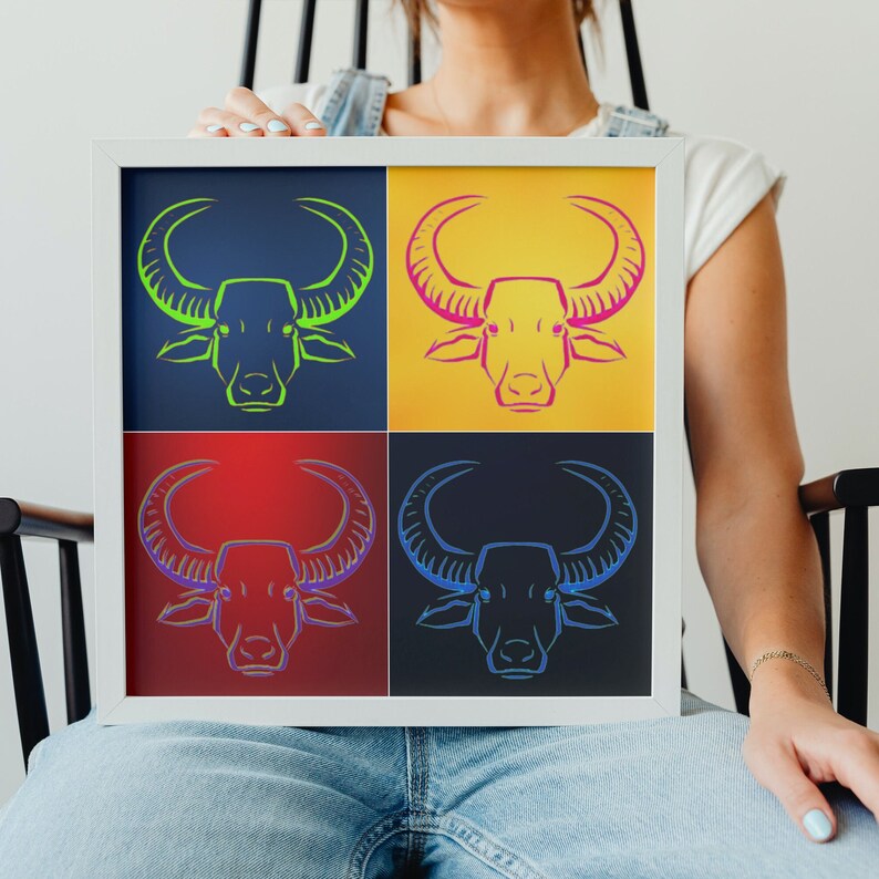 Filipino Carabao Pop Art | Carabao Wall Art | Filipino Culture Modern ...