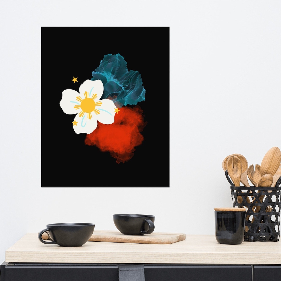 Philippine Flag Butterfly Art PRINT | Black Background | Filipino Wall ...