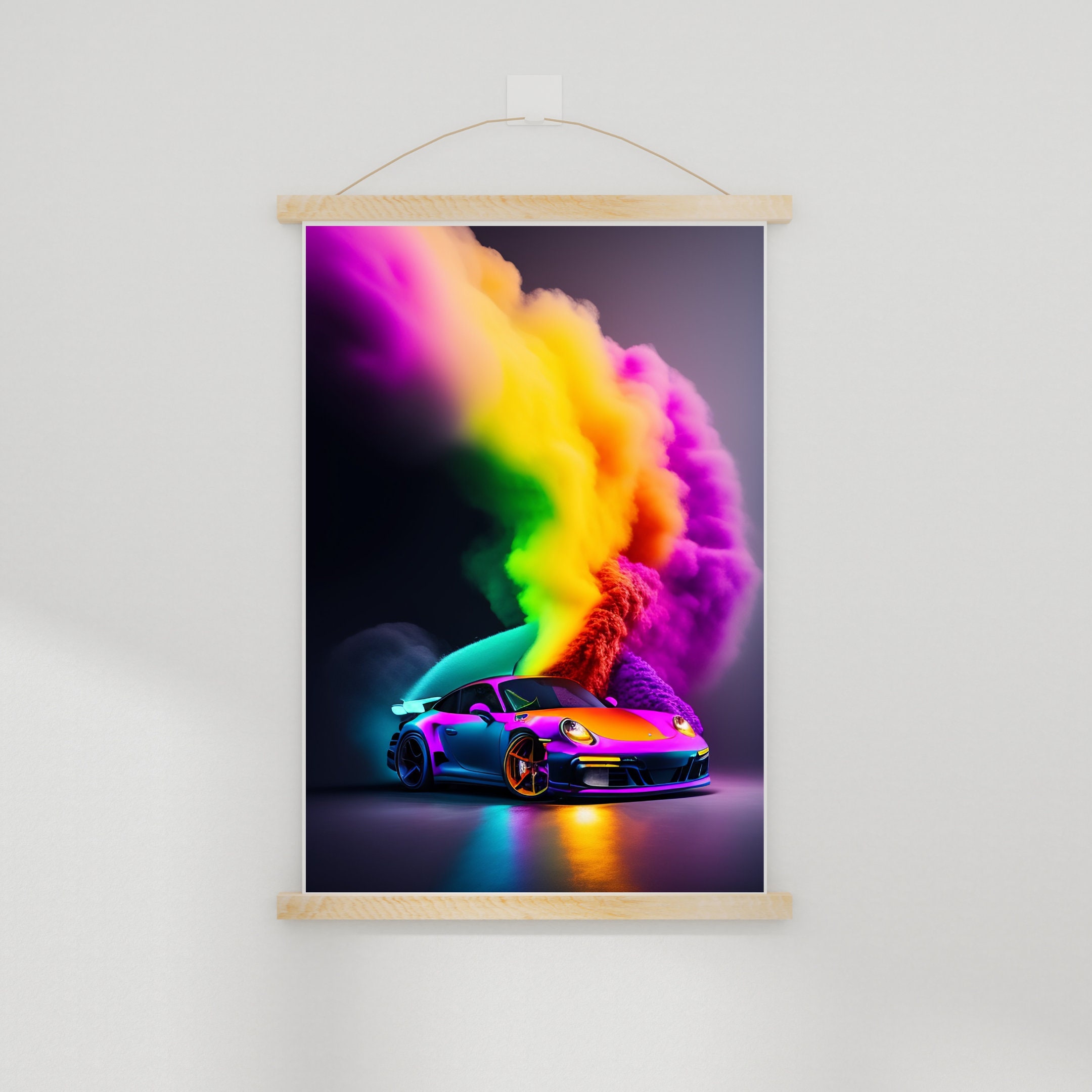 Porsche 911 Color Blast | Ai Art | Digital Download - Etsy