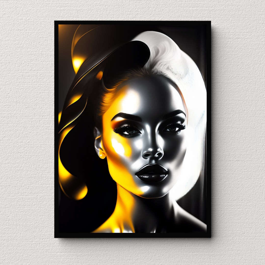 Metallic Portrait Glow | Ai Art | Digital Download - Etsy