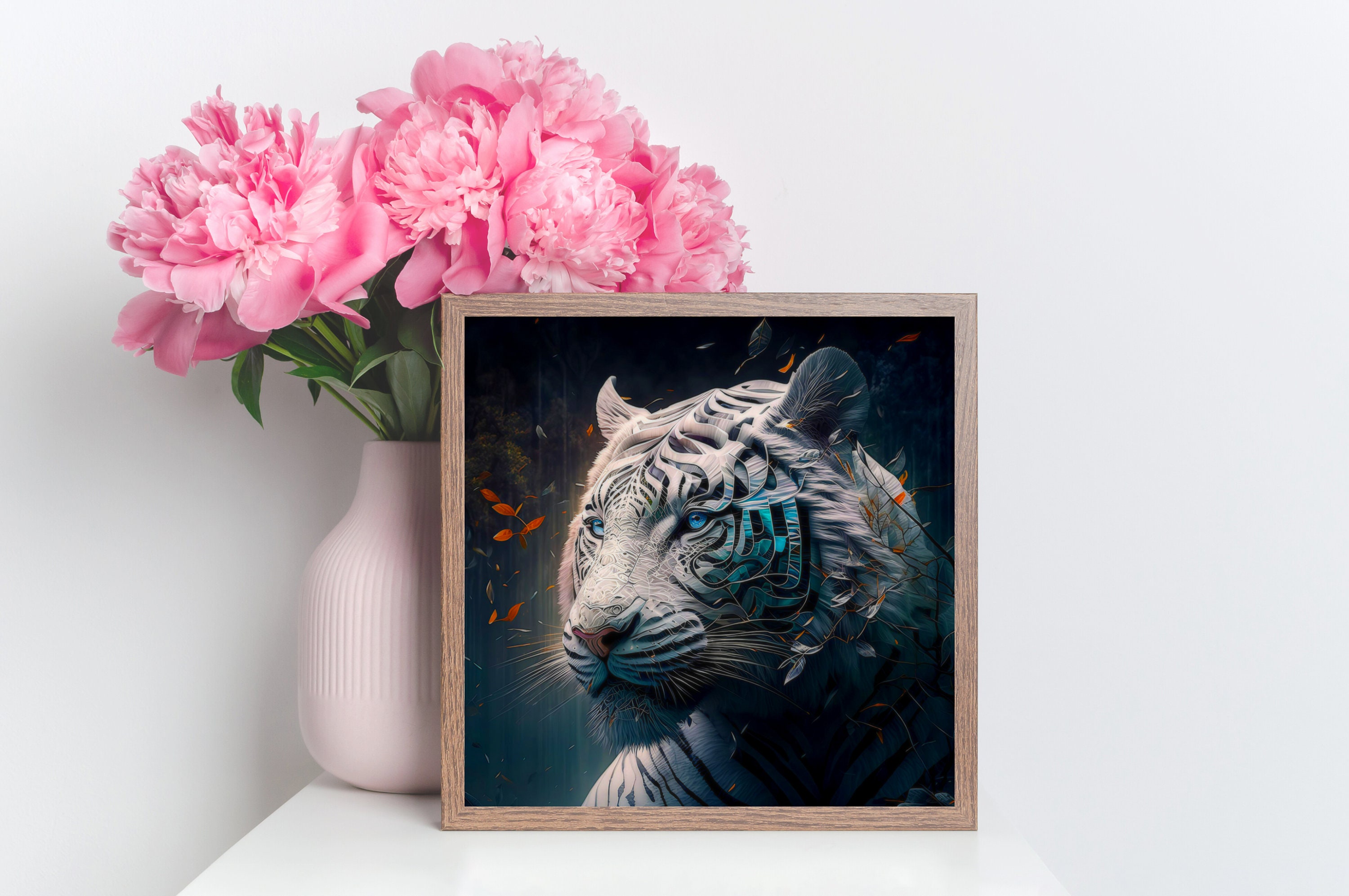 Mystical White Tiger | Ai Art | Digital Download - Etsy