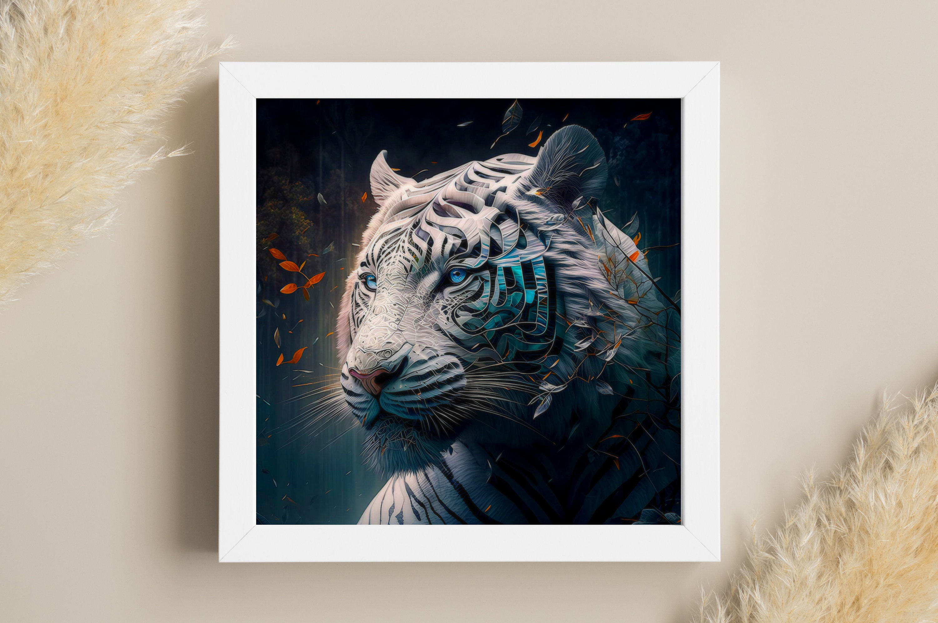 Mystical White Tiger | Ai Art | Digital Download - Etsy