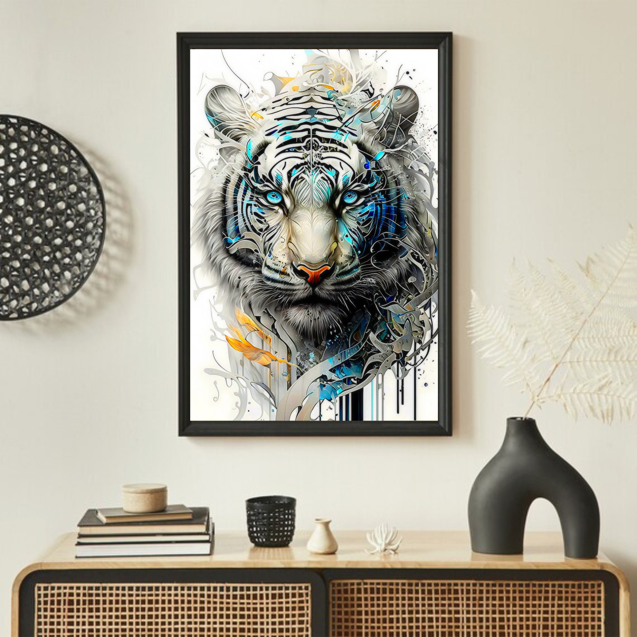 White Majestic Tiger | Tiger Creative Wall Decor | Printable AI ...
