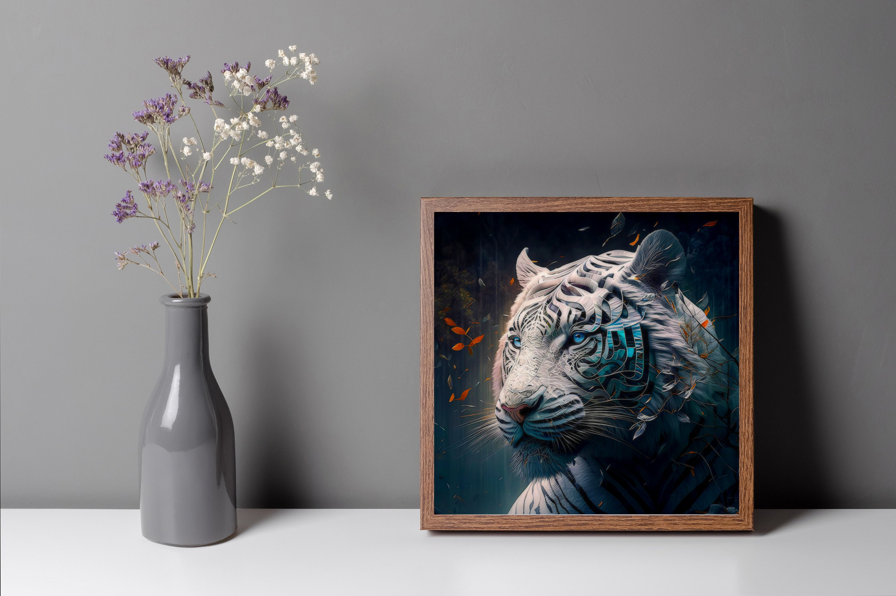 Mystical White Tiger | Ai Art | Digital Download - Etsy