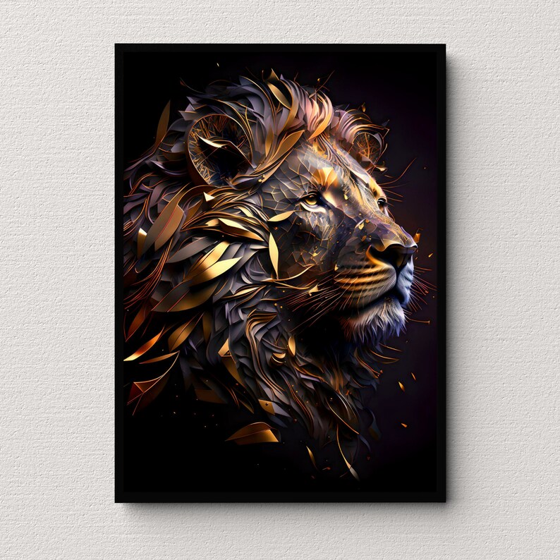 Mystical Lion Portrait | Ai Art | Digital Download - Etsy