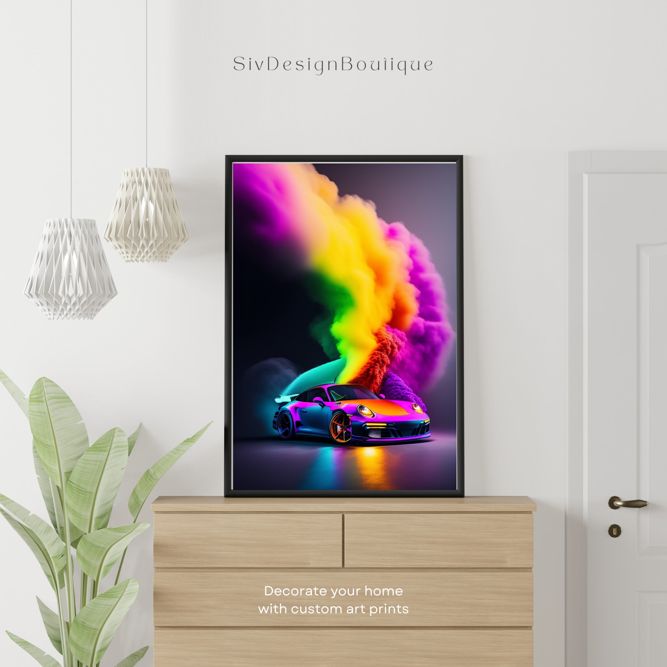 Porsche 911 Color Blast Ai Art Digital Download - Etsy