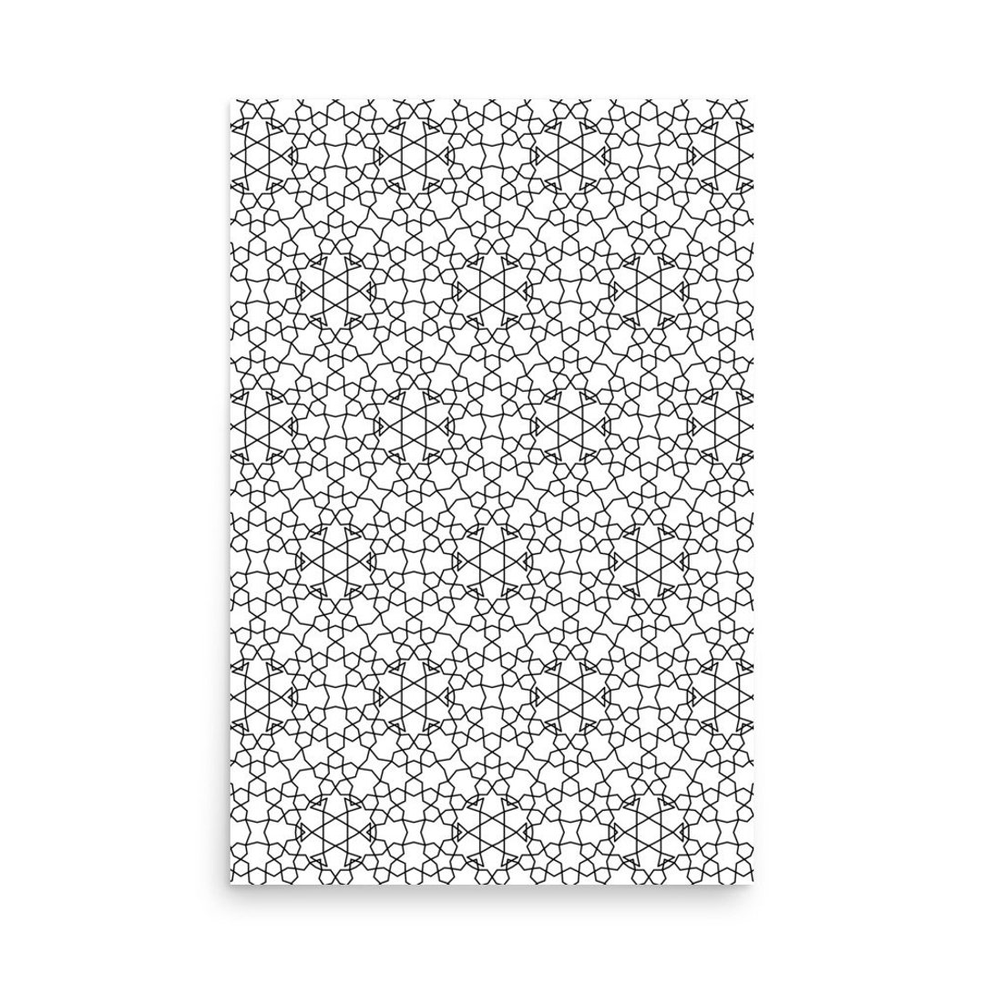 Jumbo Coloring Poster Islamic Geometric Design 2 - Etsy