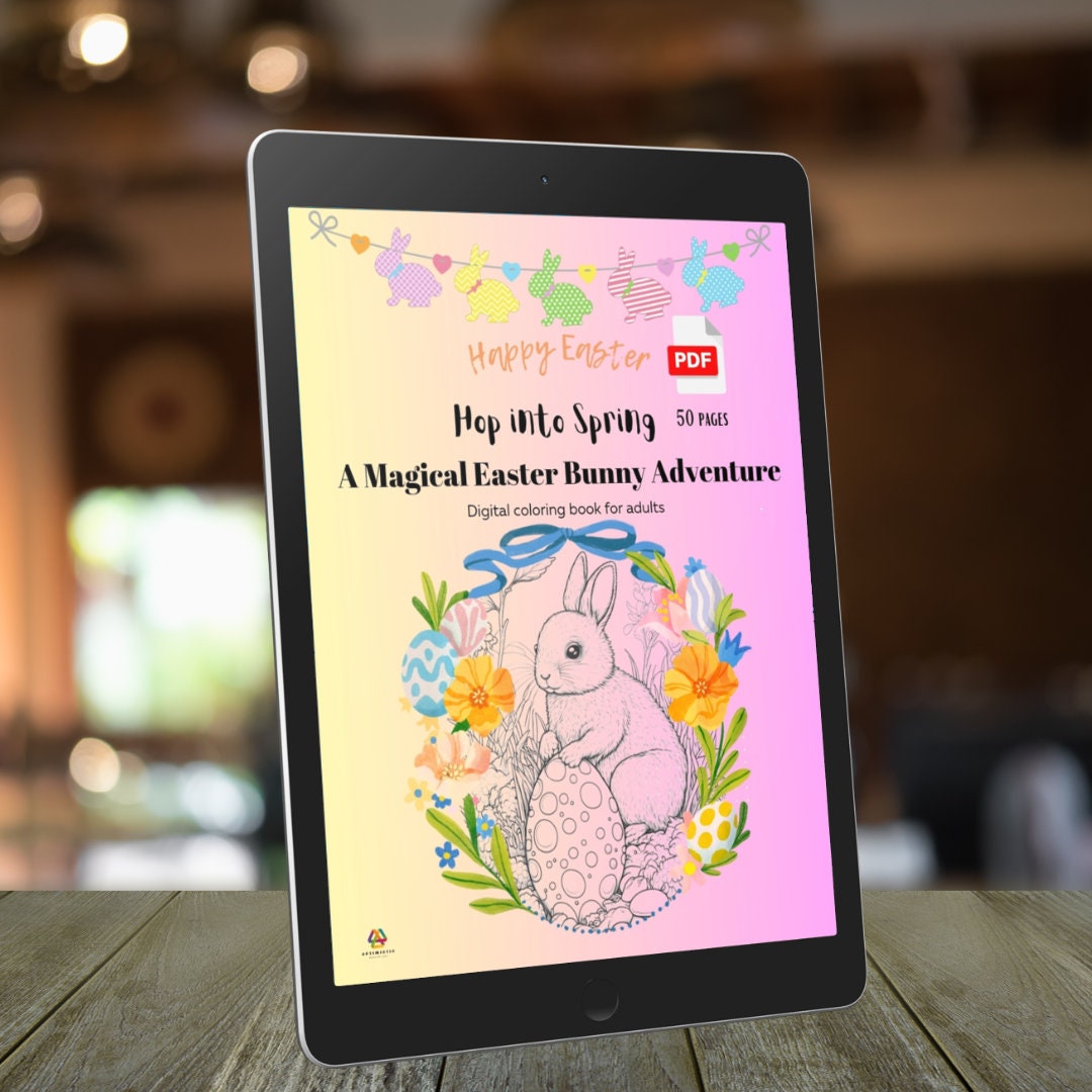 Hop Into Spring: Easter Bunny Coloring Book, A Digital Coloring ...
