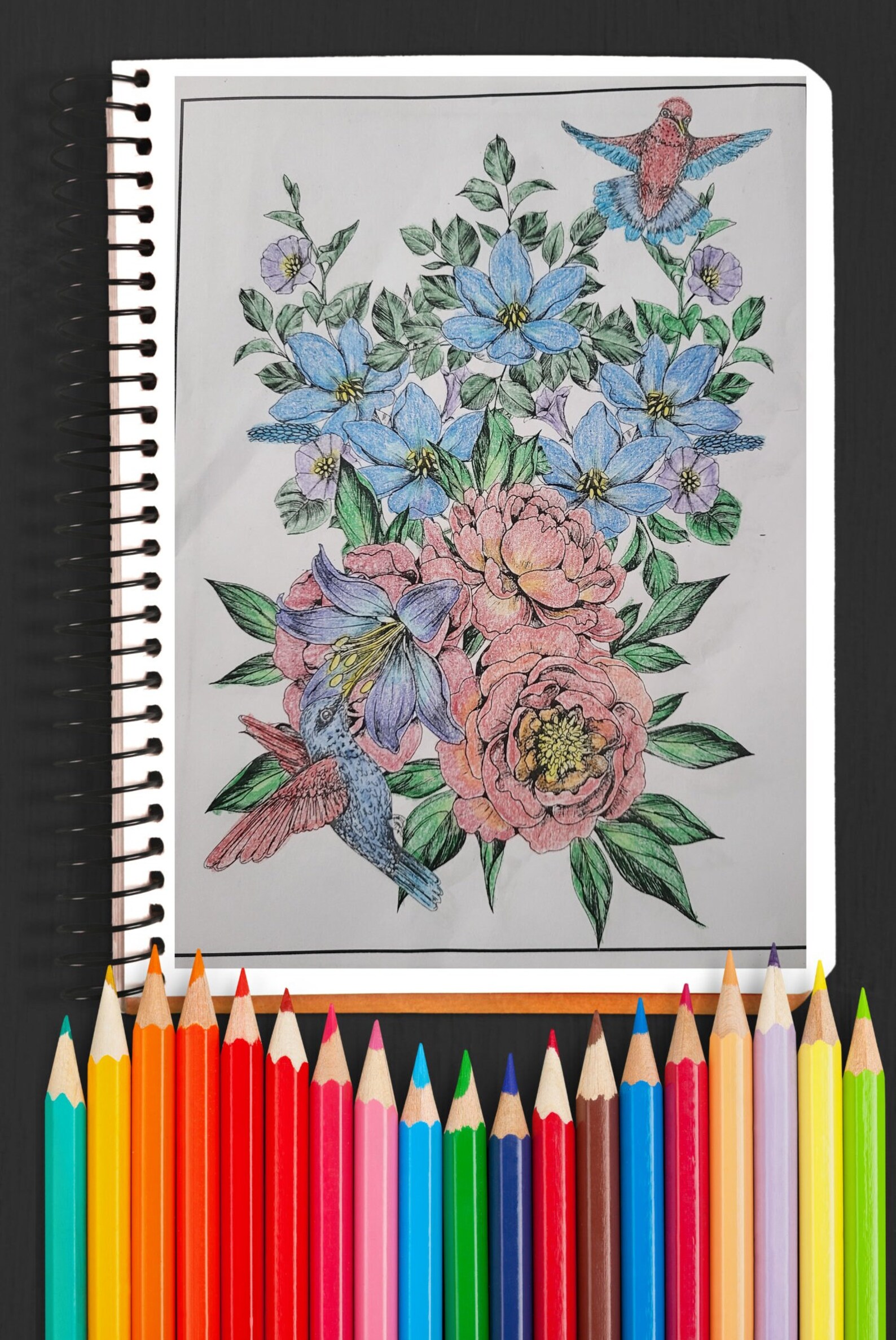 Flowers Coloring Page, Adults Coloring Page, Relaxing Coloring for ...