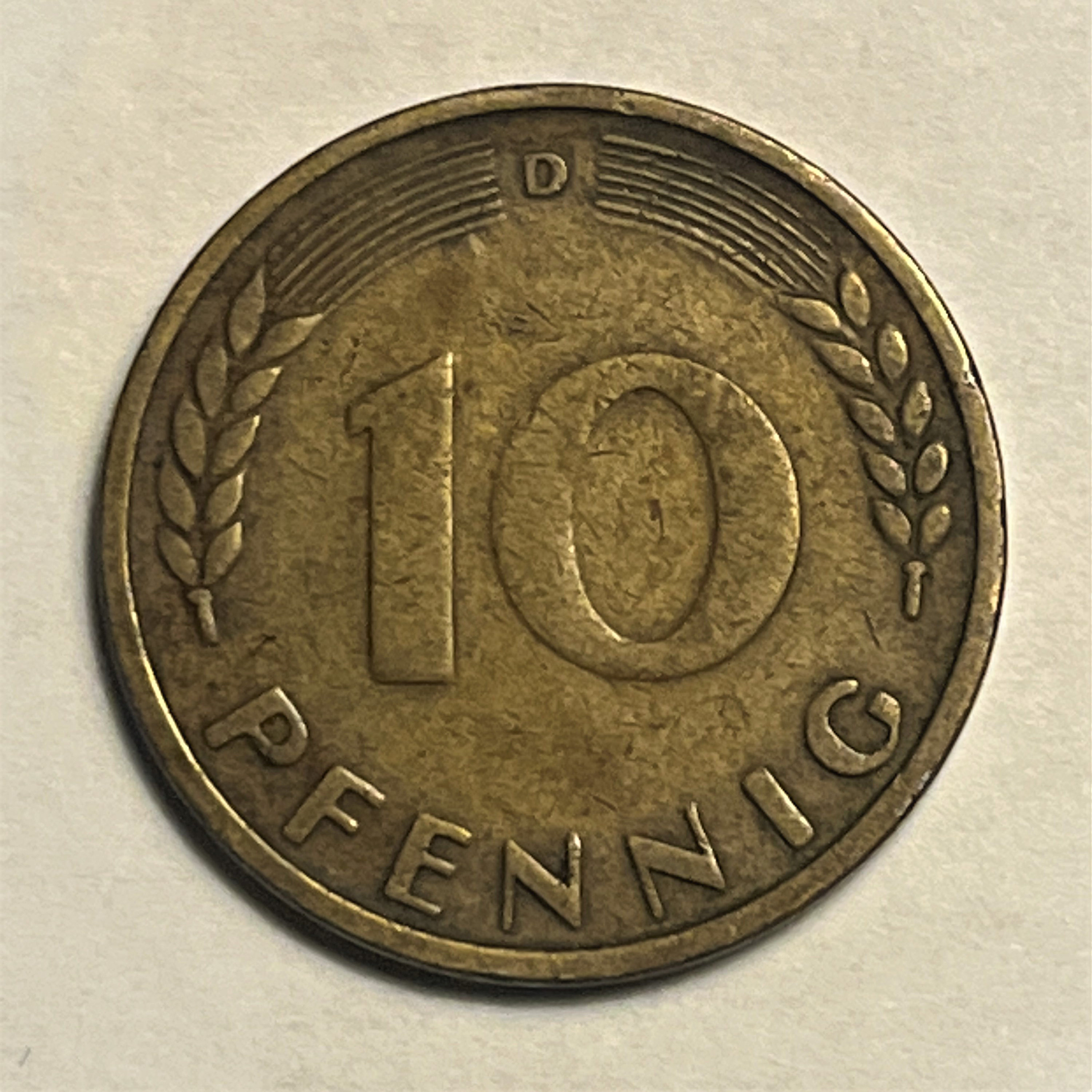 Rare German 10 Pfennig Coins - 1949 Bank Deutsche Lander - KM#103 ...