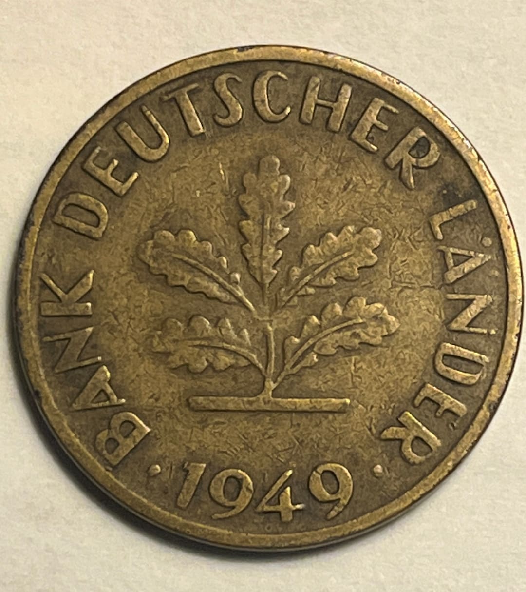 Rare German 10 Pfennig Coins - 1949 Bank Deutsche Lander - KM#103 ...