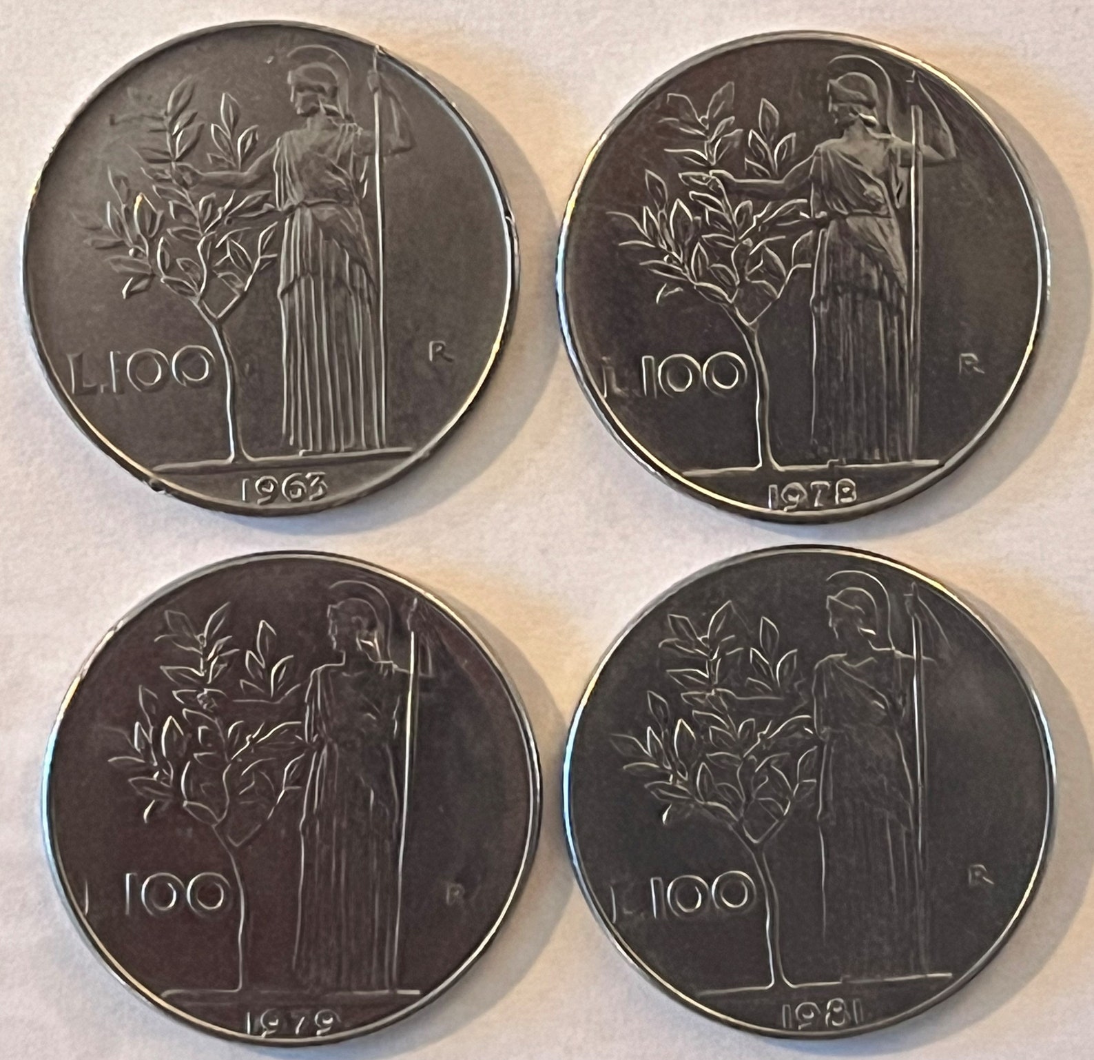 Italian Lire Coins 10, 100, 200 and 500L From 1954-1992; Including ...