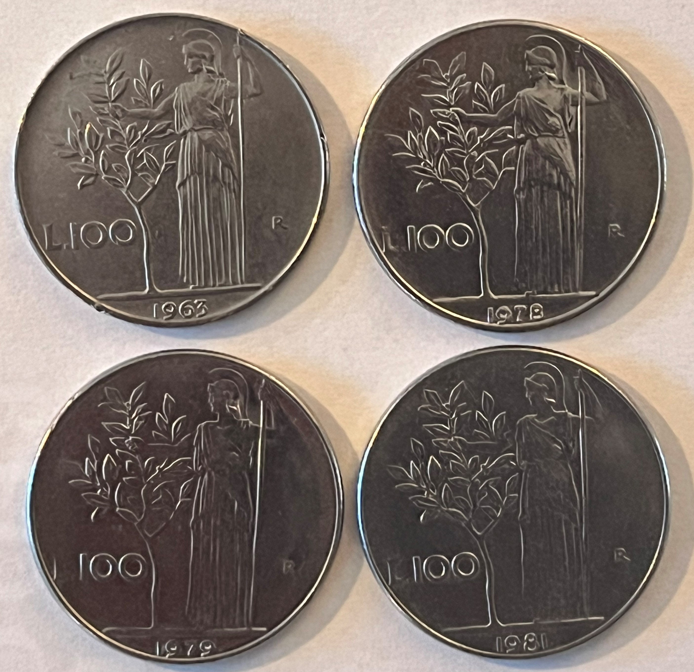 Italian Lire Coins 10, 100, 200 and 500L From 1954-1992; Including ...