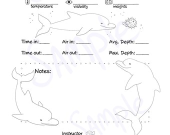 Digital Scuba Diving Log Book Printable A5 Sheet Beautiful - Etsy
