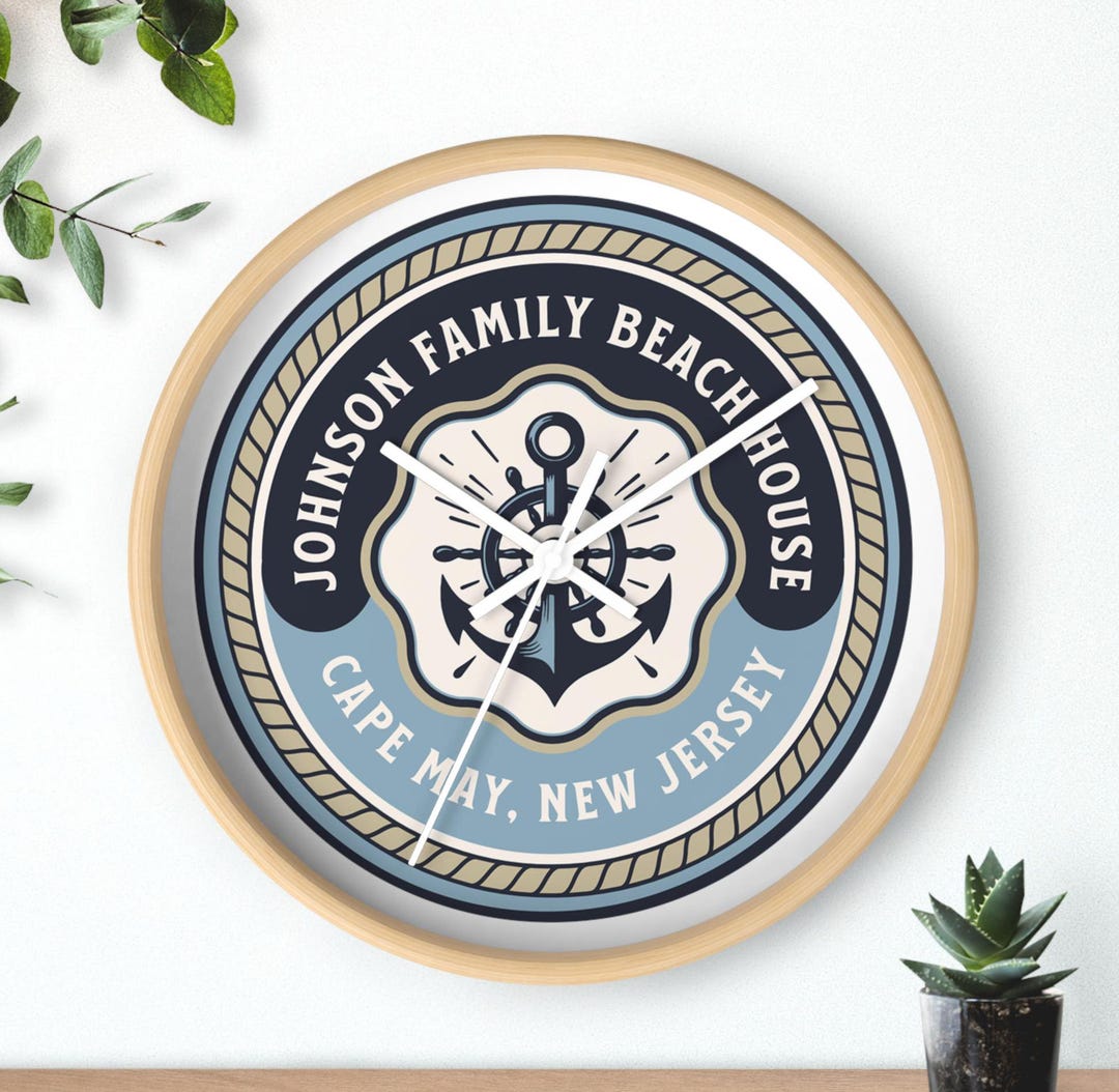 Personalized Beach House Clock: Nautical Coastal Decor, Shore Lover ...