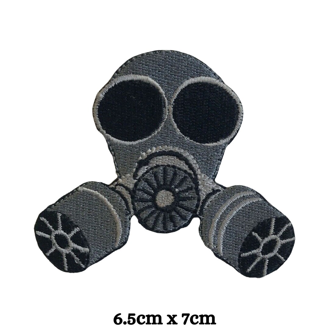 Gas Mask Halloween Fancy Dress Iron on Embroidery Patch Sew on Applique ...