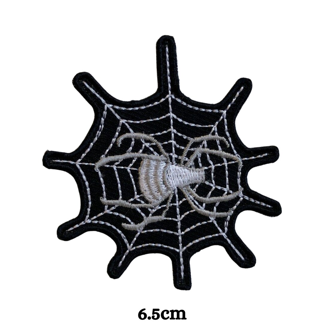 Spider Web With Black Spider Badges Iron on Sew on Applique - Etsy