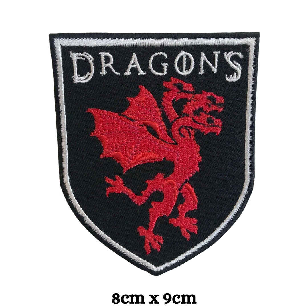 Three Headed Dragon Red Iron O Embroidery Patch Sew on Applique Badge ...