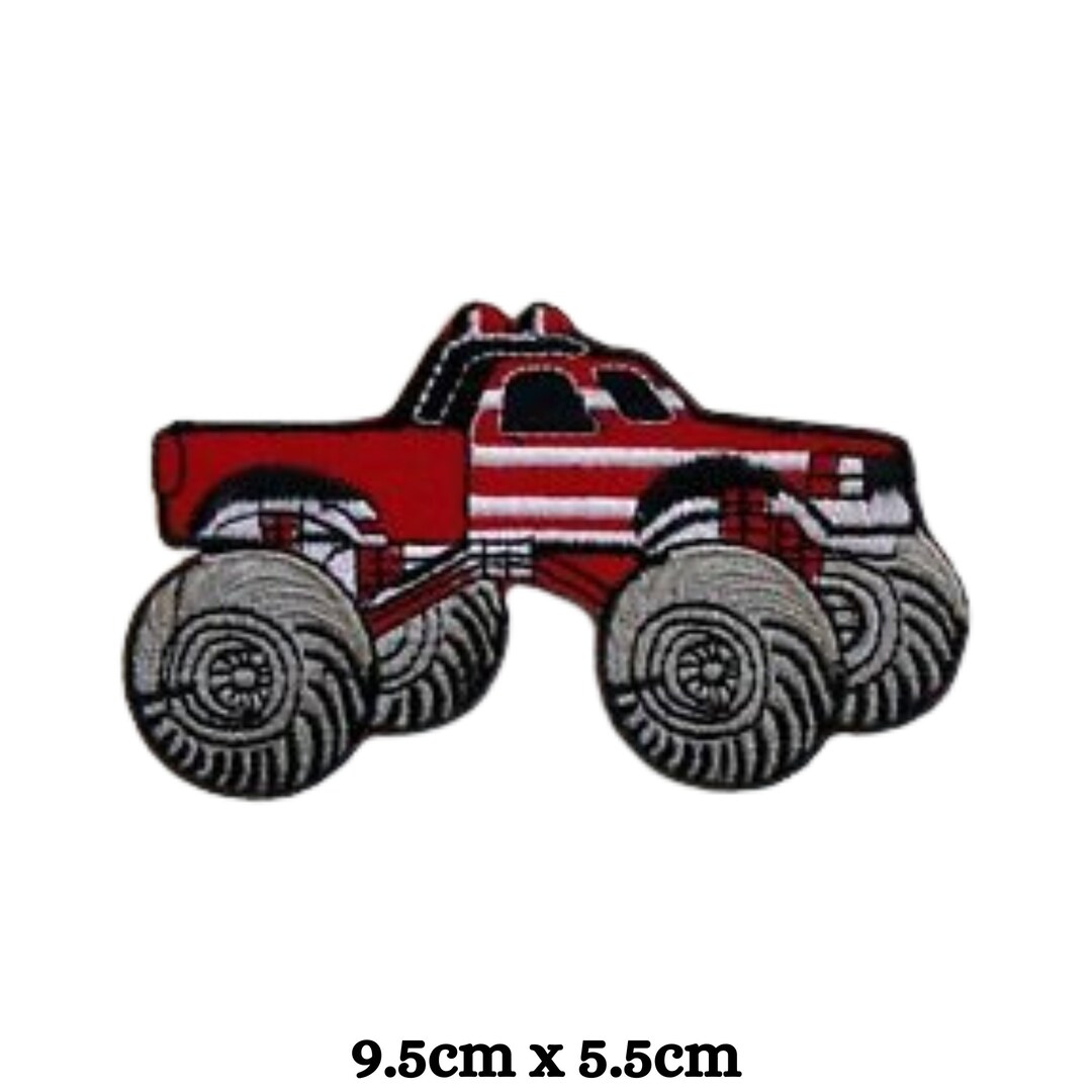 American Monster Truck Red off Road Vehicle Embroidered Patch Iron on ...