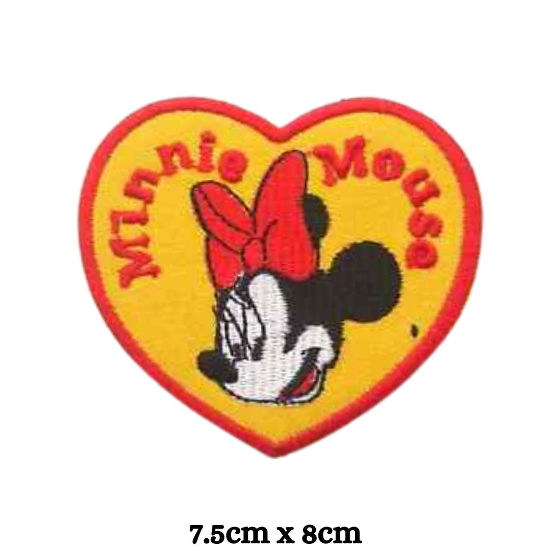 Minnie Mouse Love Heart Kids Art Iron on Sew on Badges Applique - Etsy