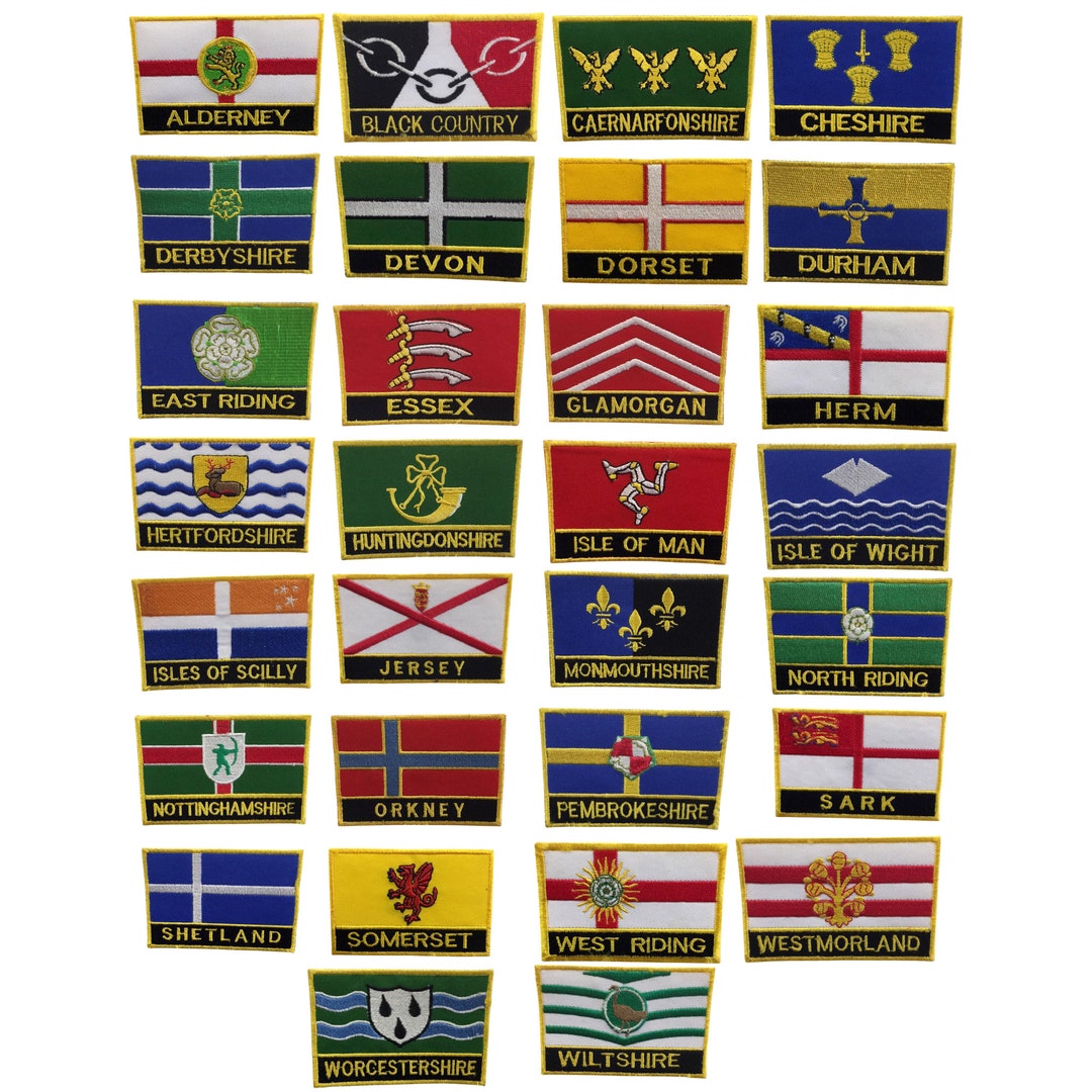 Uk County Flag Iron on Patch Embroidered Sew on Applique National ...