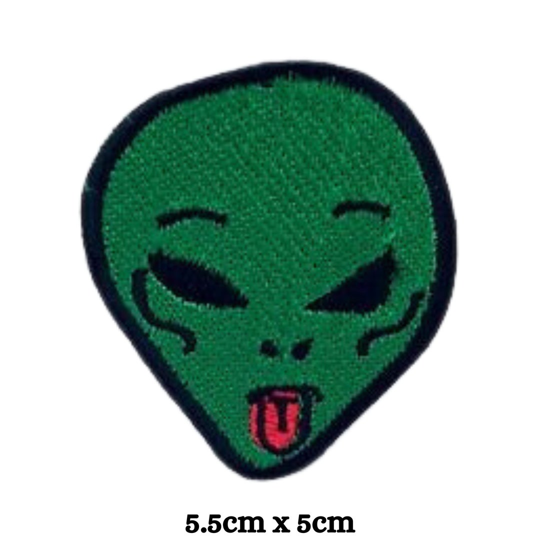 Funny Alien Punk Green Tongue Iron on Embroidery Patch Sew on Applique ...
