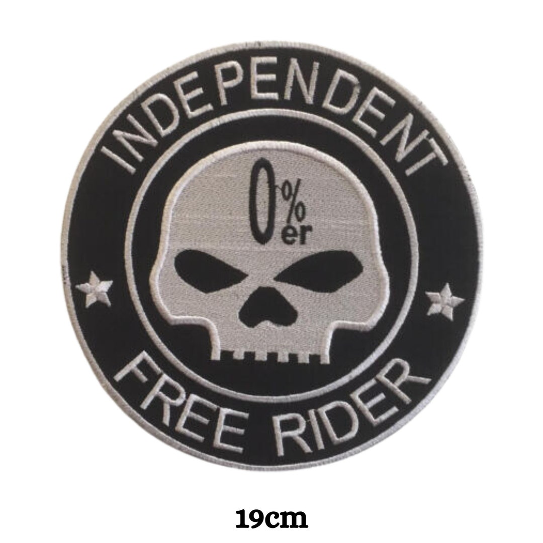 Independent Free Rider Biker Patch Iron on Embroidered Sew on Badge ...