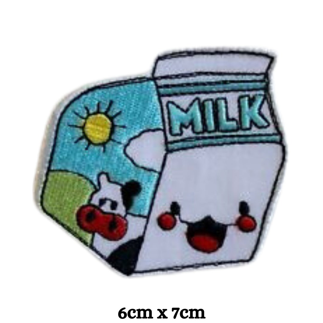 Smiley Milk Box Badges Iron on Sew on Applique Clothing Jacket Jeans - Etsy
