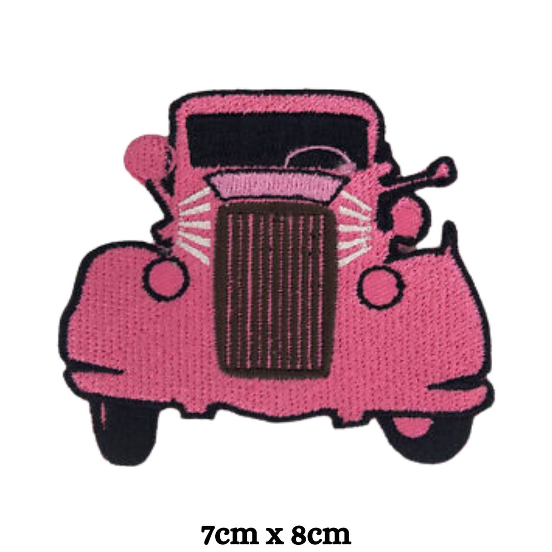 Classic Car Pink Embroidery Patch Iron on Sew on Badges Applique ...