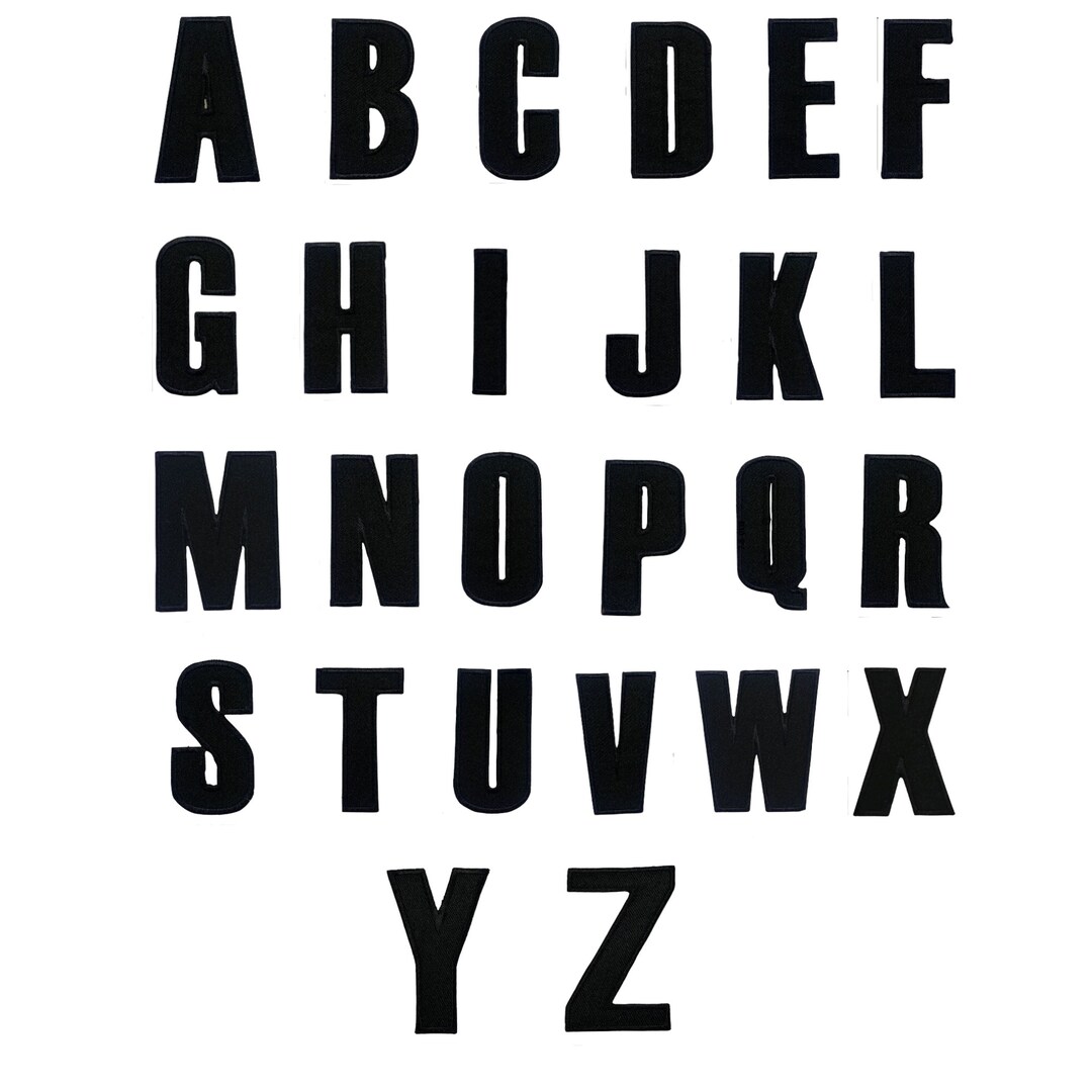 Black Letters Alphabet Colour Letter Patch Patches Clothes Iron on Sew ...
