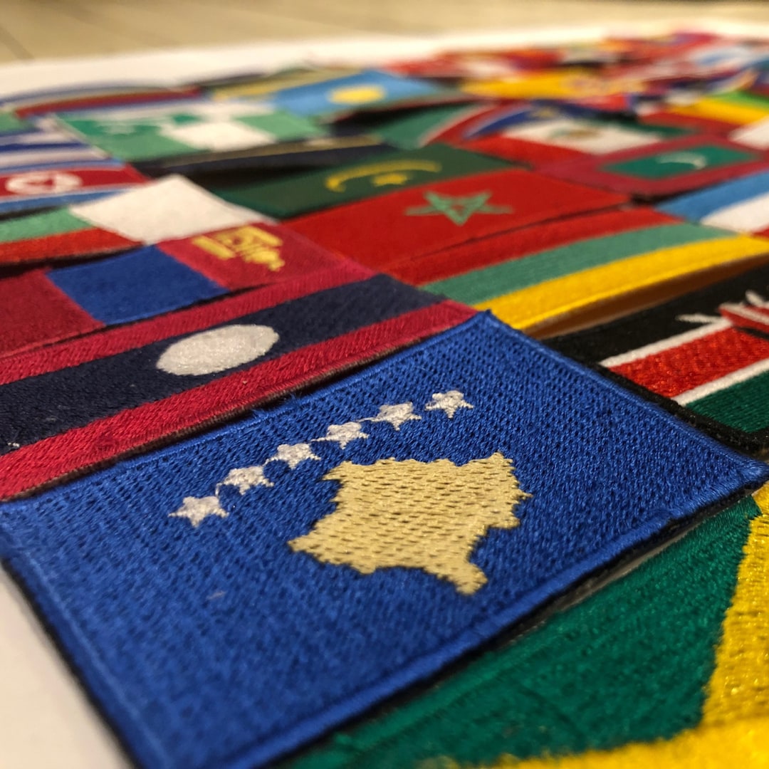 Country Flags Embroidery Patch Iron on Sew on Badges Applique National ...