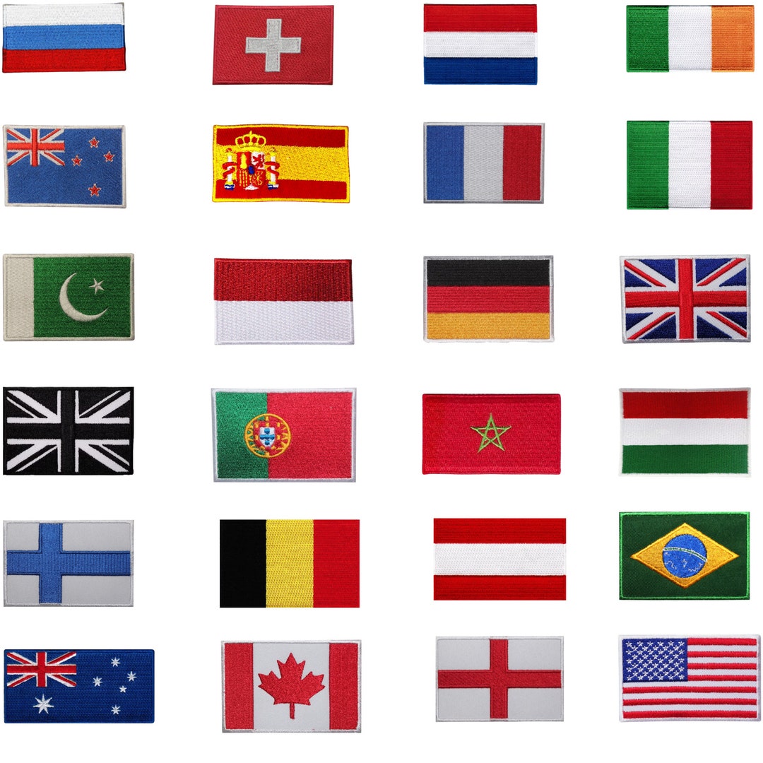 National Country Flags Different Sizes Iron Sew on Embroidered Patch ...