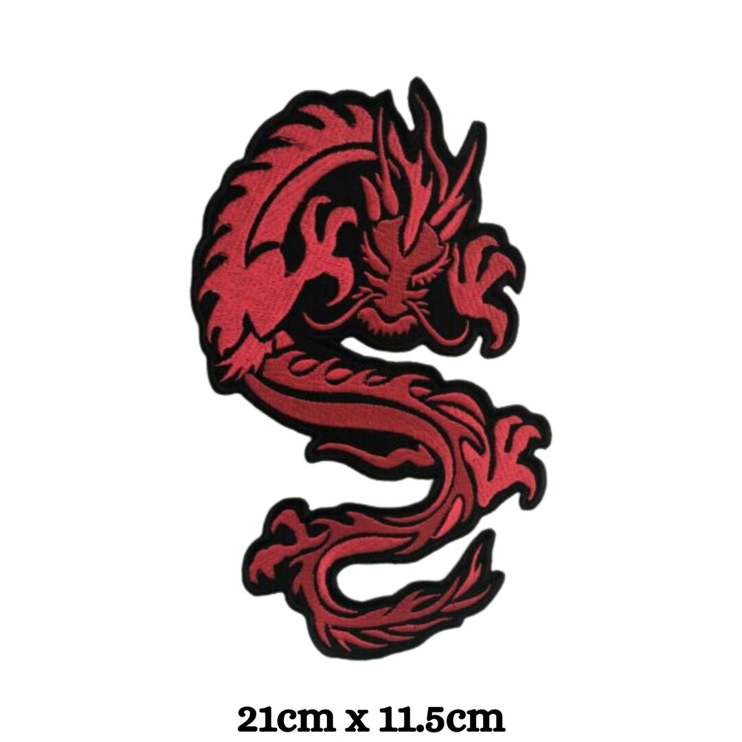 Large Embroidered Chinese Dragon Patch / Sew on Jacket Shirt Biker ...